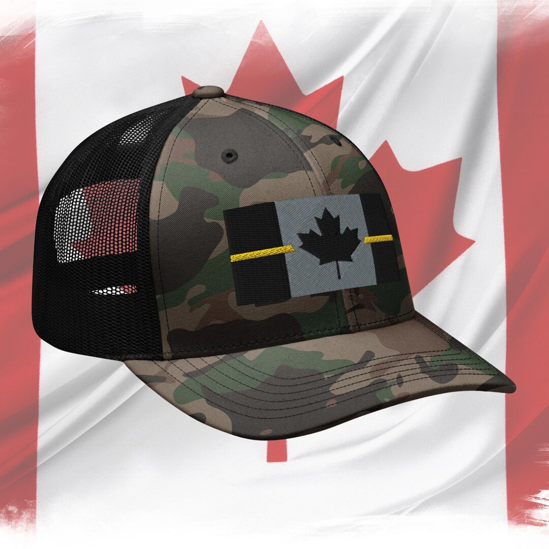 Canadian Thin Yellow Line Camo Hat: 911 Dispatcher Gift - Etsy