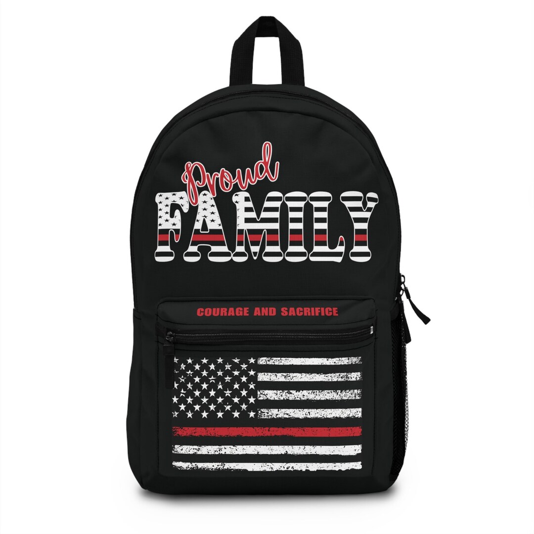 Thin Red Line Backpack, Firefighter Family Backpack, Thin Red Line Gift ...