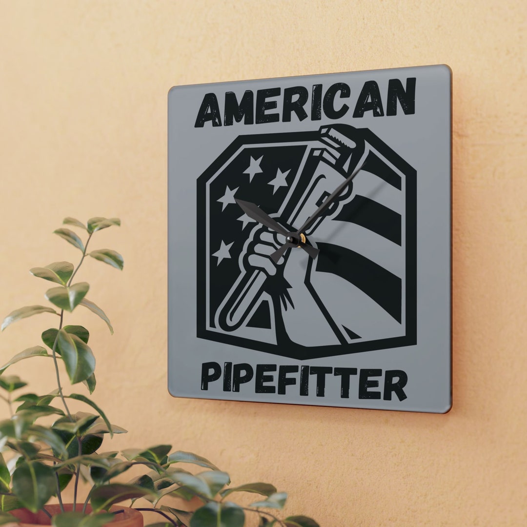 Pipefitter Wall Clock, Garage Decor, Retirement Gift, Blue Collar ...