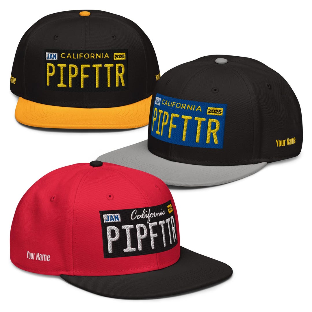 California Pipefitter Hat, License Plate Hat, Vintage Hat, Personalized ...