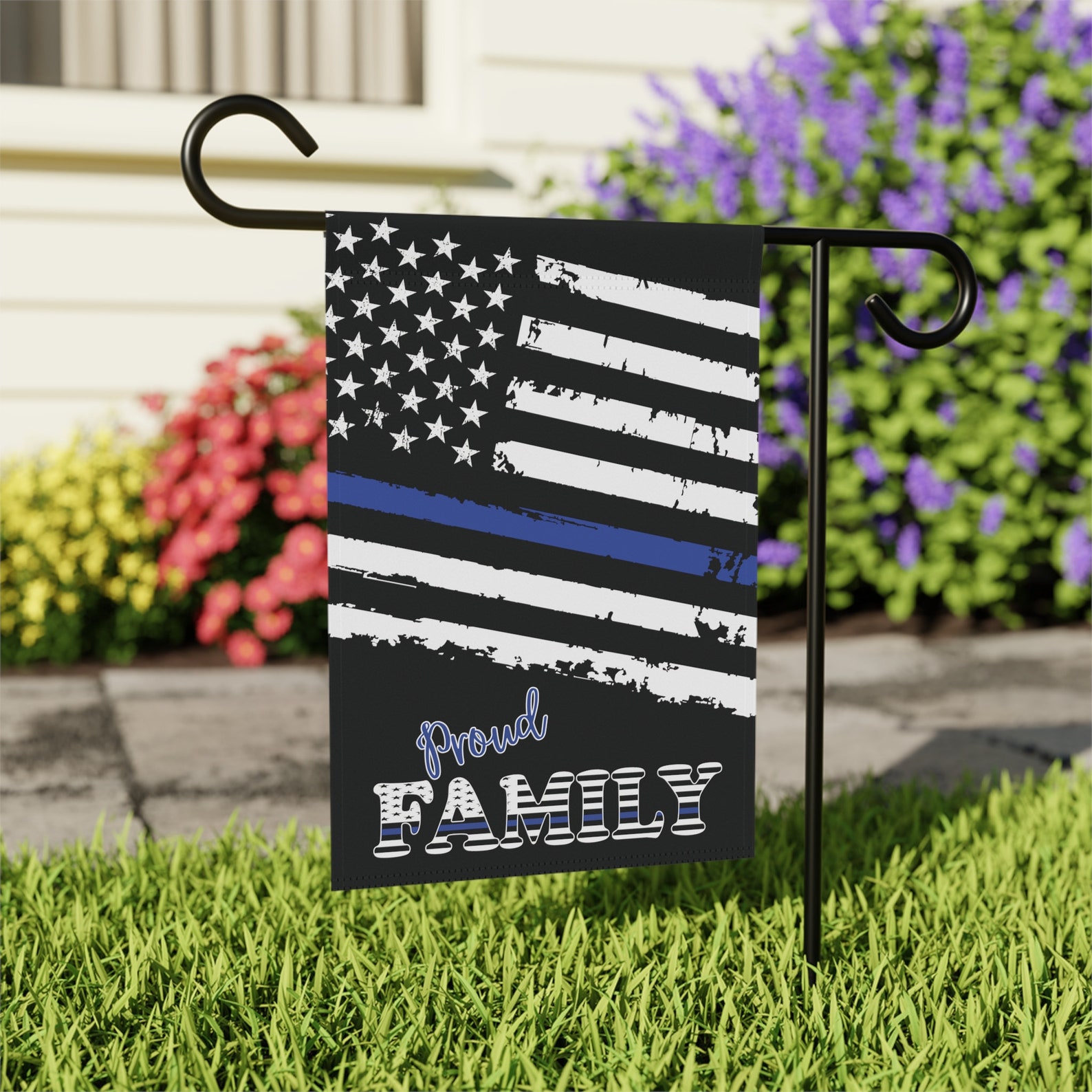 Thin Blue Line Garden Flag: Proud Family Banner (12'' × 18'') - Etsy