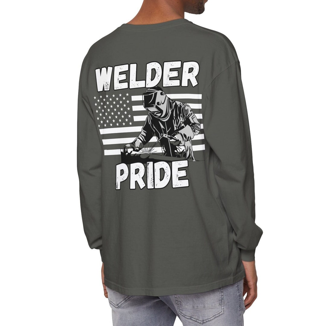 Welder Pride Long Sleeve Shirt, Welder Gift, American Flag Welding ...