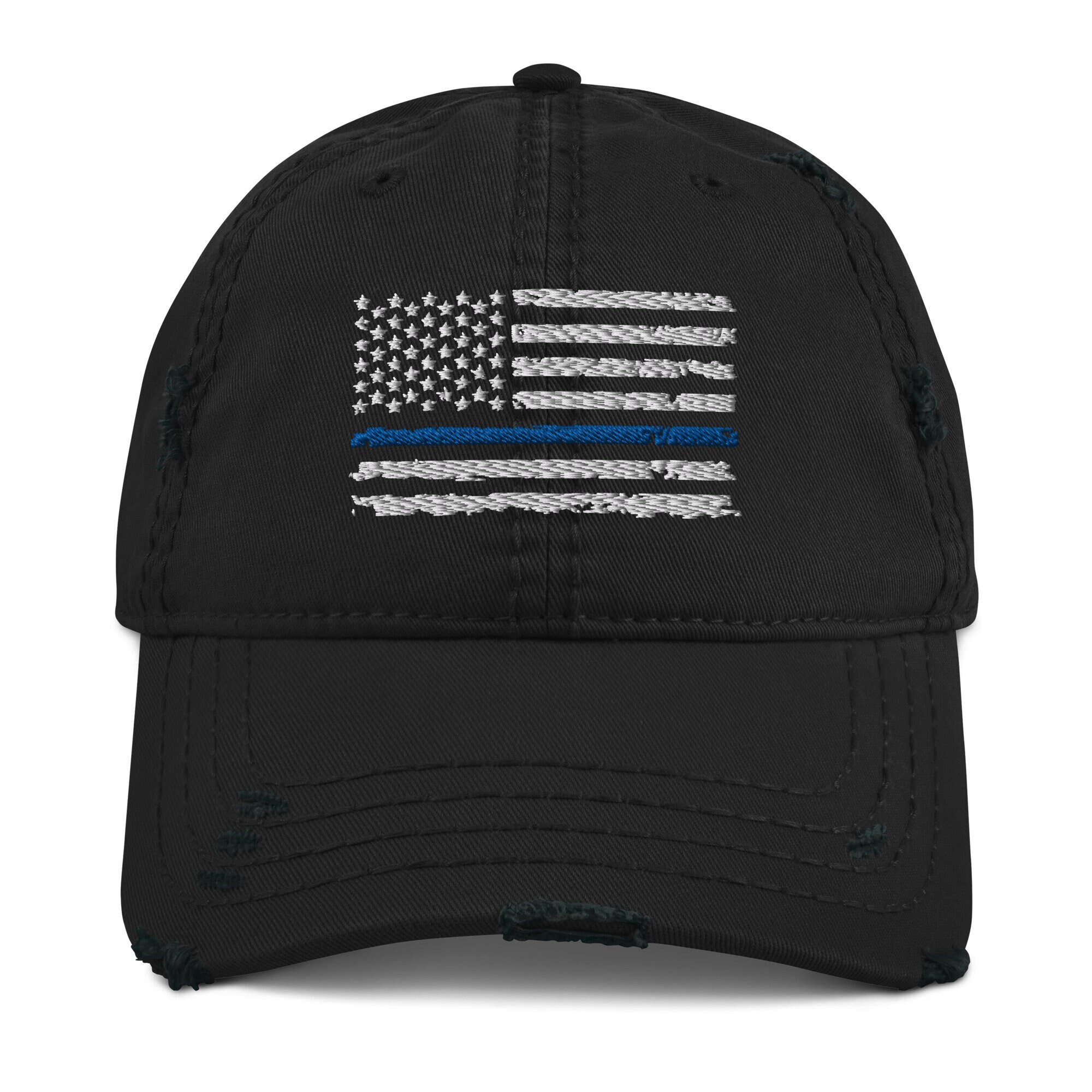 Thin Blue Line Hat, Distressed Hat, Back the Blue, Thin Blue Line Gift ...