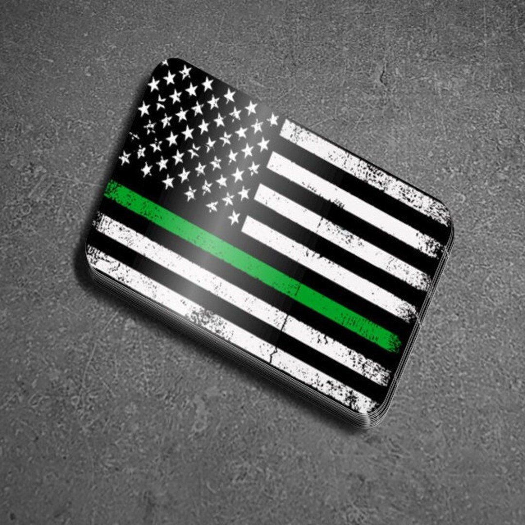 Thin Green Line Sticker, Durable Vinyl Sticker, Support Our Troops ...