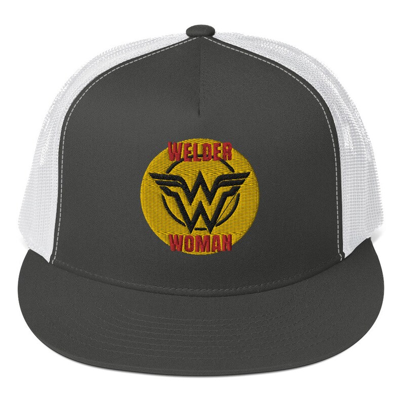 Welder Woman Trucker Hat: Embroidered Snapback Cap - Etsy