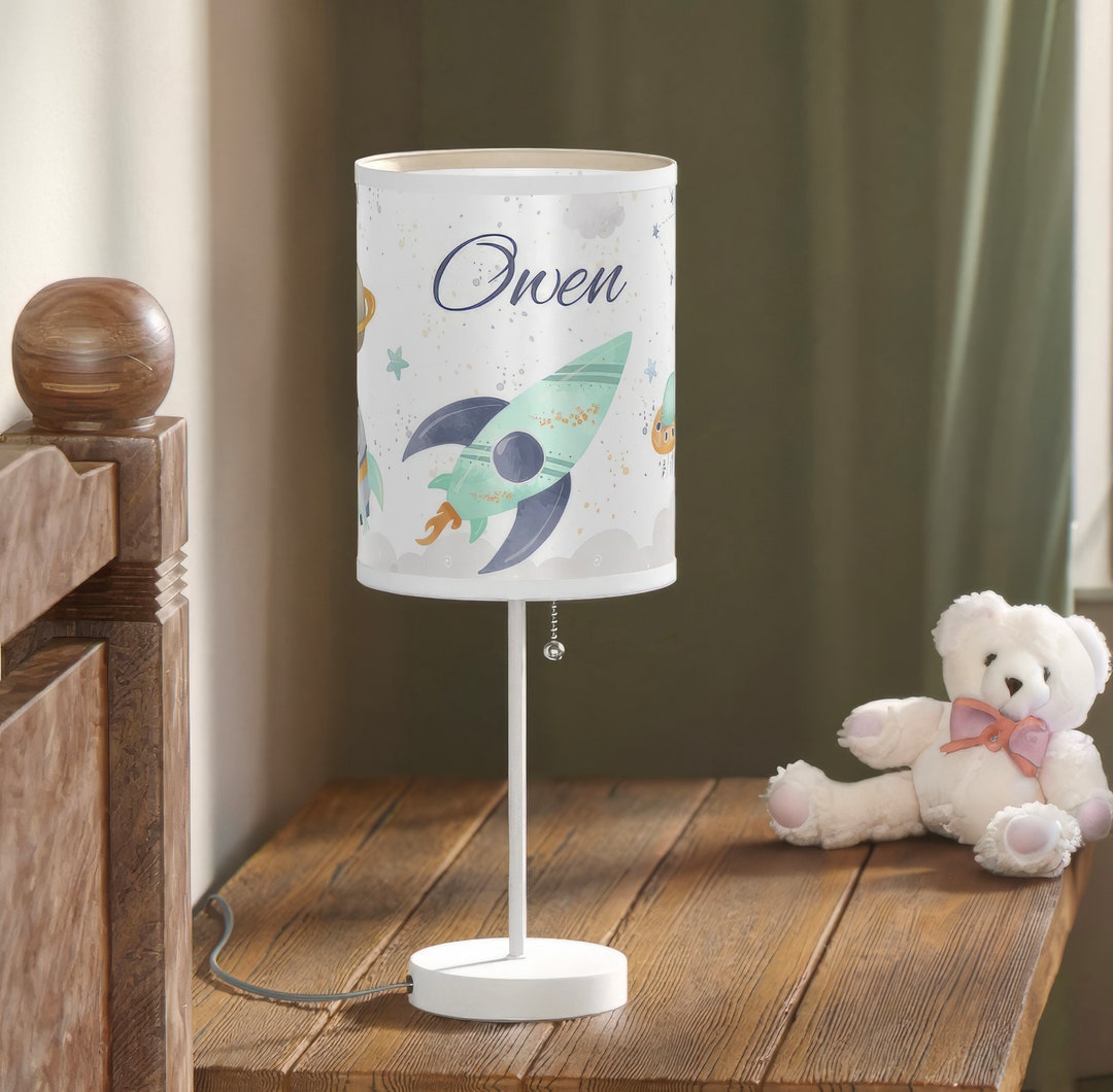 Personalized Space Lamp Rocket Ship Light for Kids Customized Night ...
