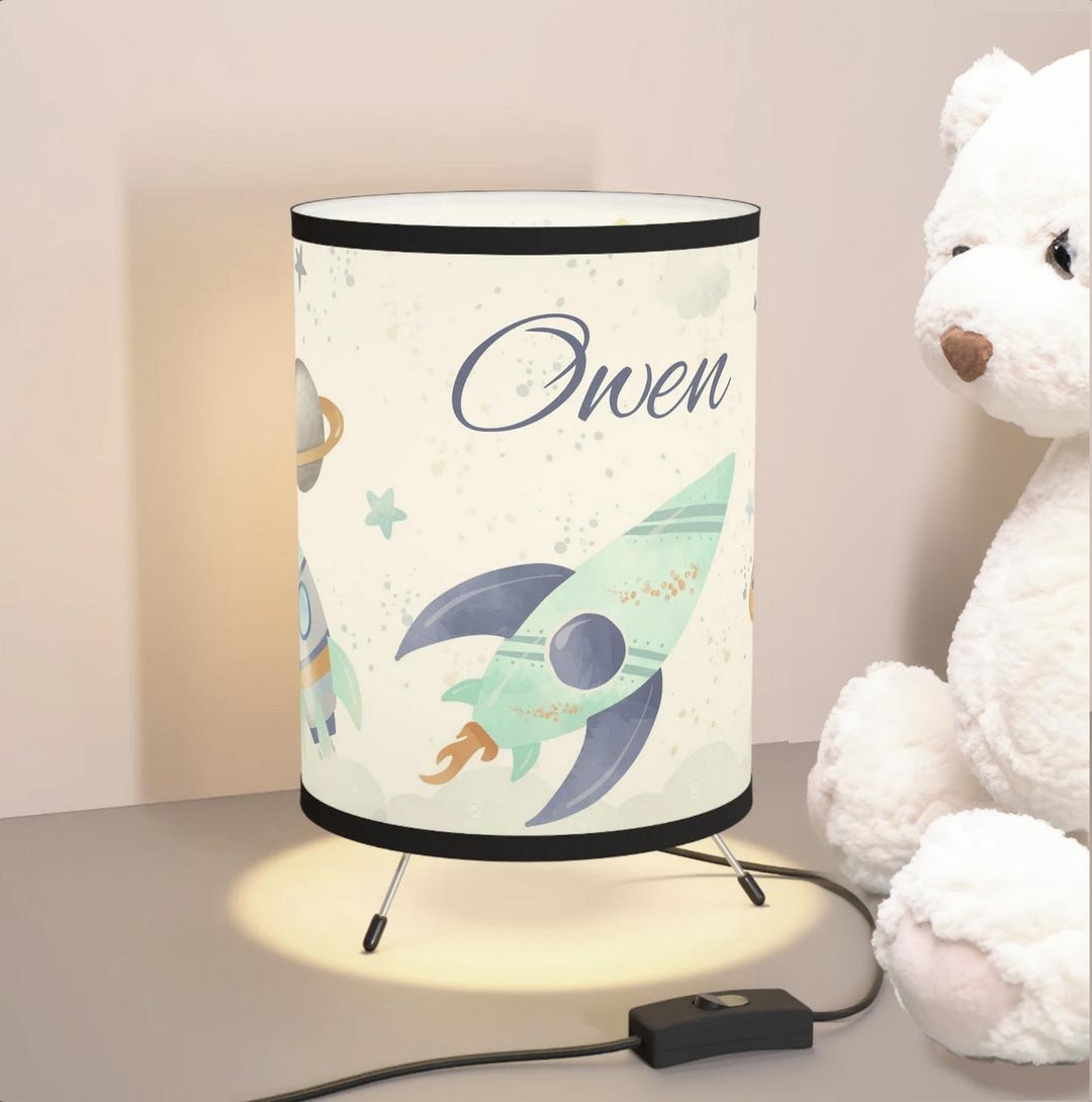 Personalized Space Lamp Rocket Ship Light for Kids Customized Night ...
