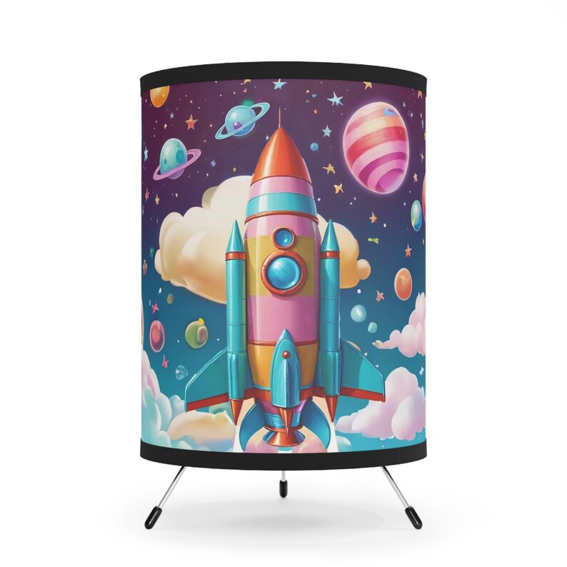 Space-themed Rocket Ship Lamp for Kids - Night Light Boys Room Gift - Etsy