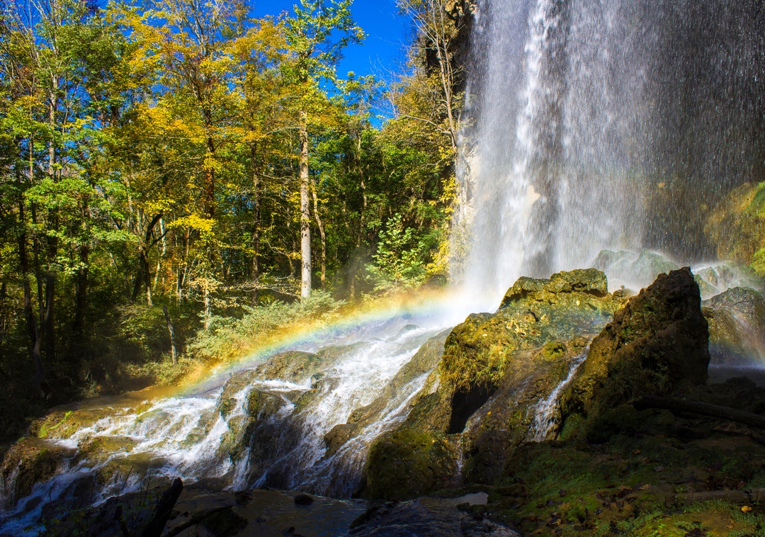 Waterfall With a Rainbow Cast | Rainbow in the Water | Fall Waterfall ...