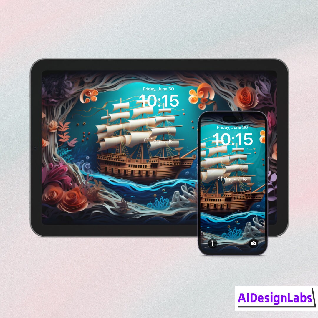 Pirate Ship Wallpaper | iPhone Wallpaper | Creative Wallpaper | Digital ...