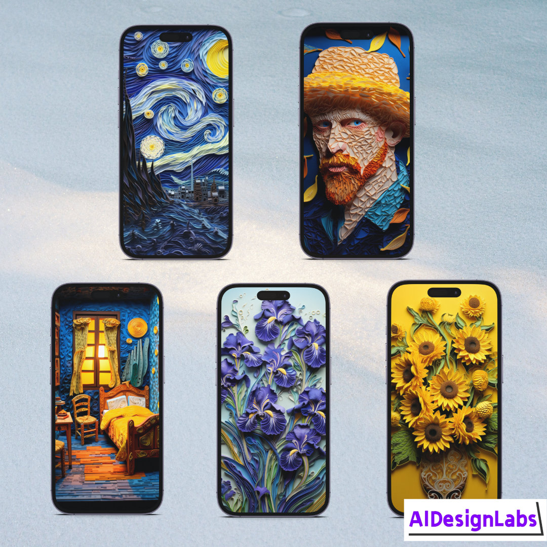 Van Gogh Inspired Wallpaper | iPhone Wallpaper | Starry Night | Vase ...
