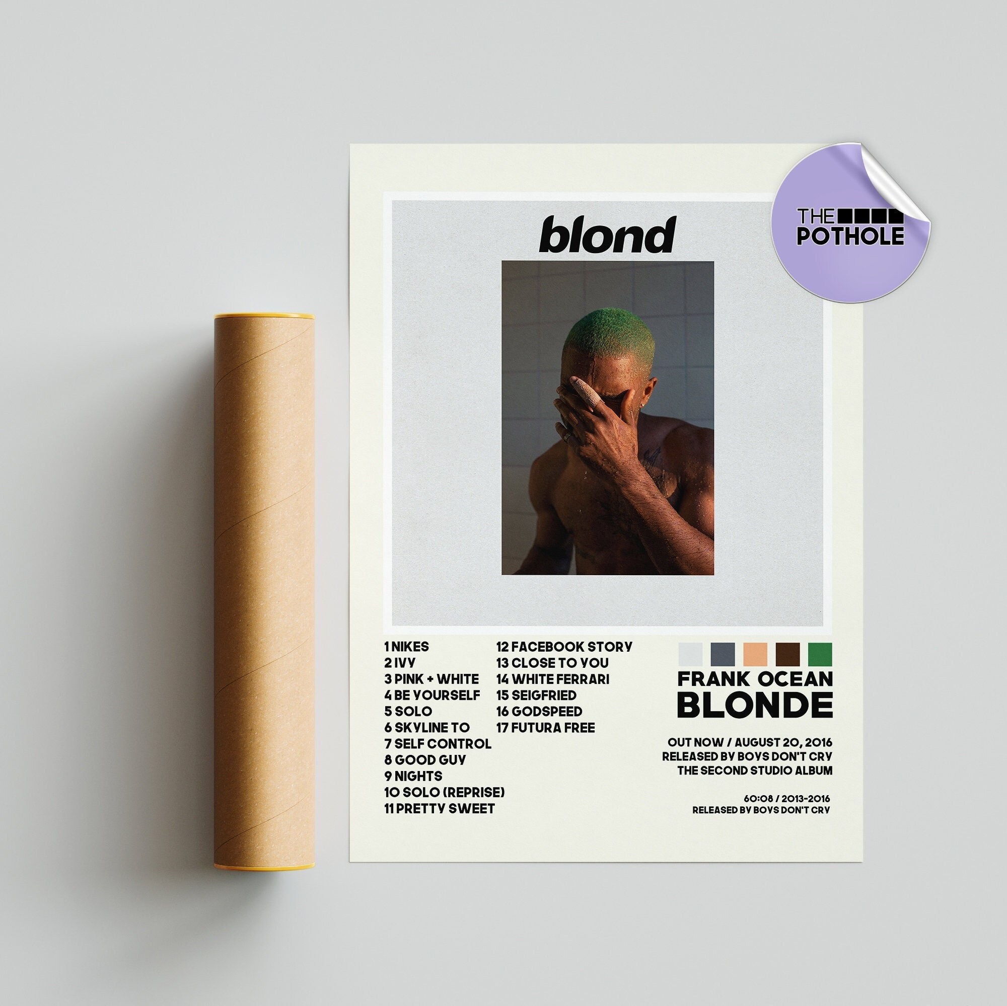 Frank Ocean Posters / Blonde Poster / Blonde Tracklist / Album Cover ...