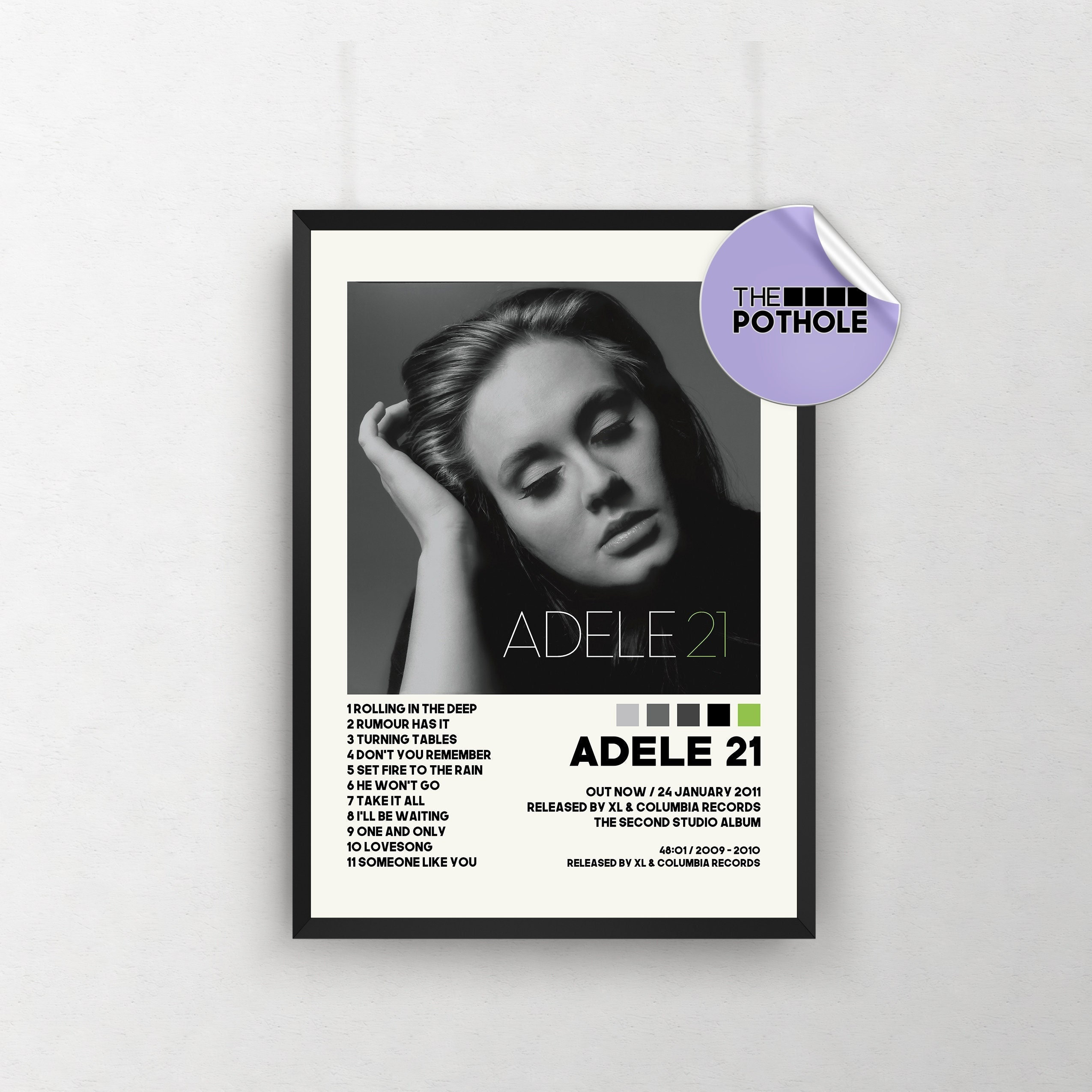 Adele Posters / 21 Poster / Adele 21 / Album Cover Poster