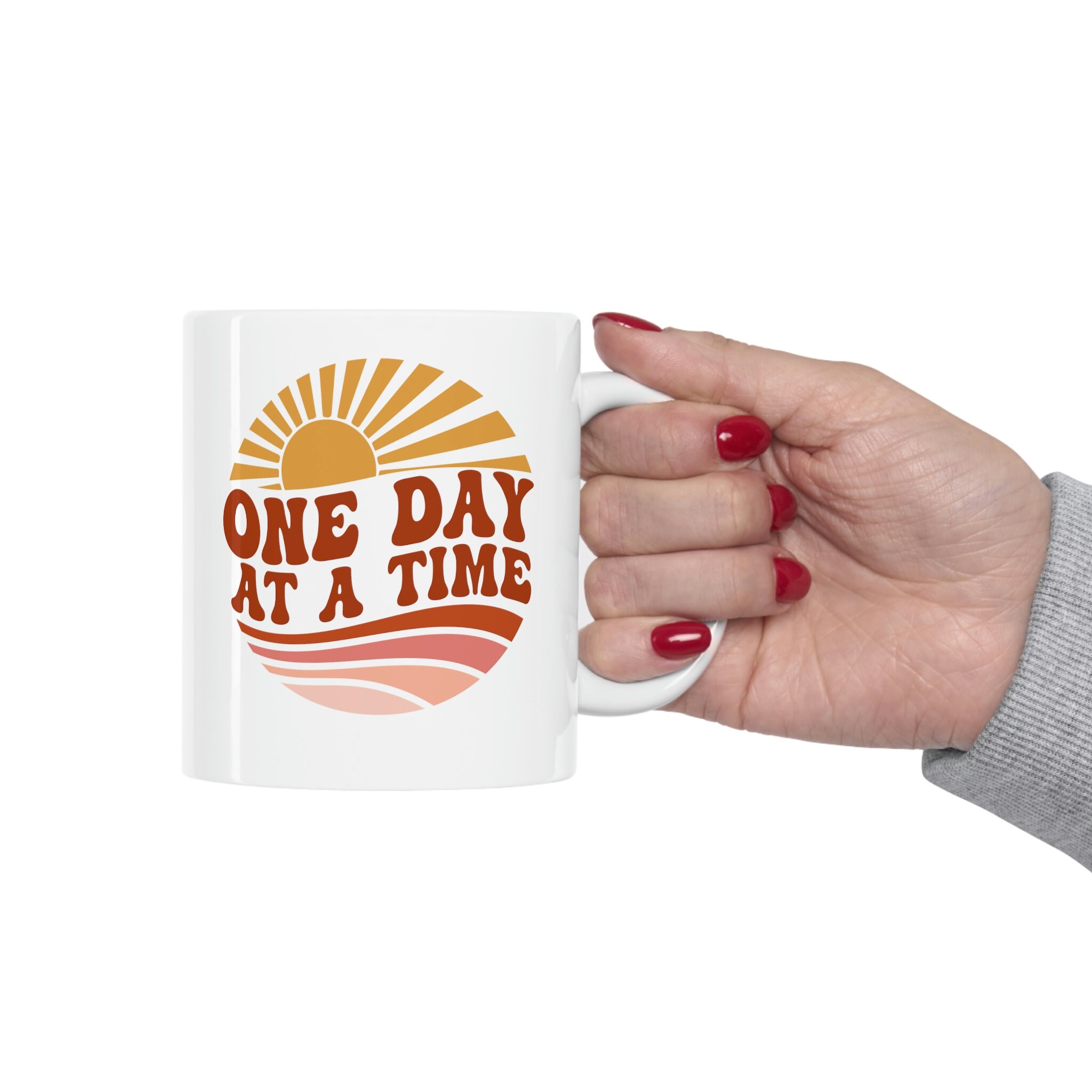 One Dat at a Time Retro Mental Health Ceramic Mug 11oz - Etsy