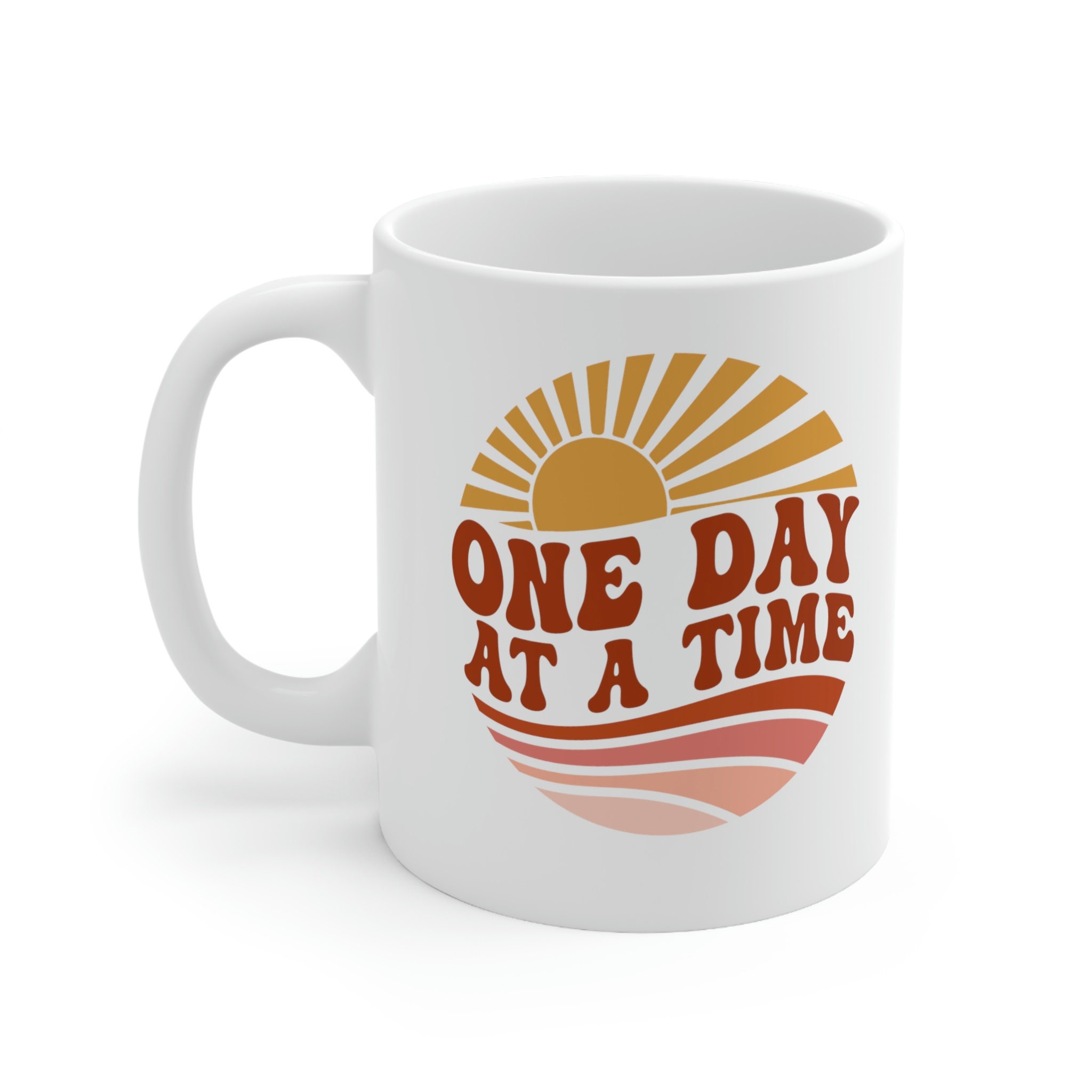 One Dat at a Time Retro Mental Health Ceramic Mug 11oz - Etsy