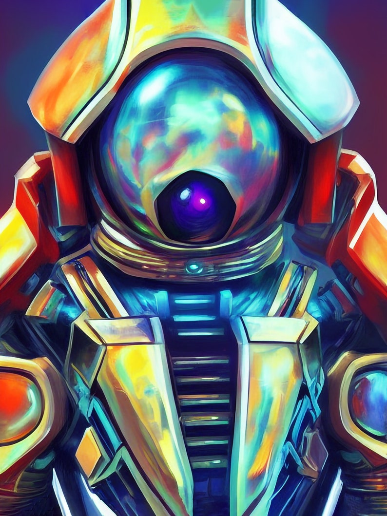 The Explorer Space Robot Art by Artificial Intelligence - Etsy