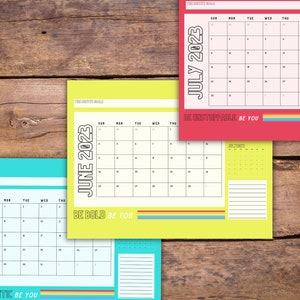 2023 Rainbow Inspirational Calendar Printable 12 Months Each - Etsy