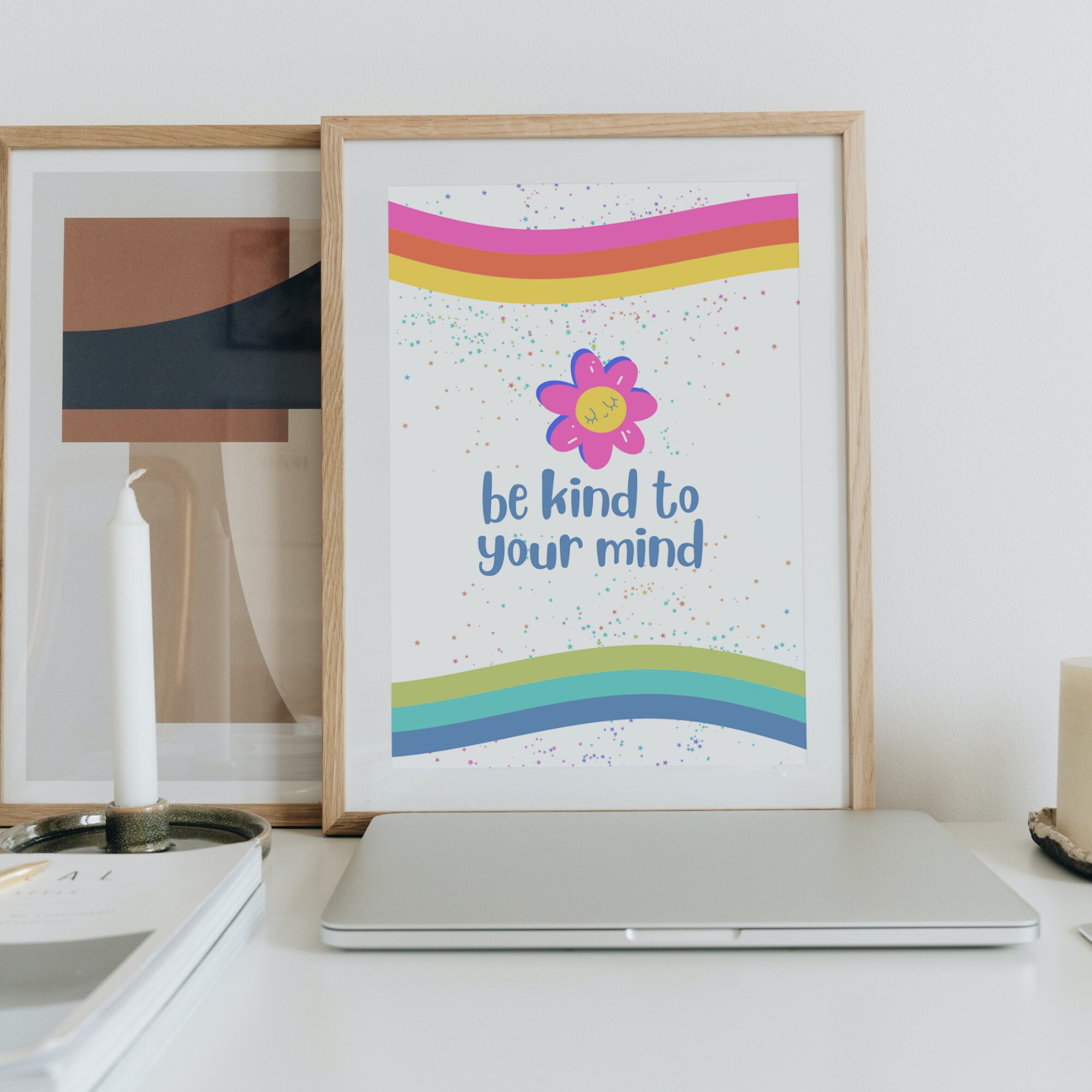 Cute Wall Art Set Printable Retro Posters Motivational Groovy Prints ...