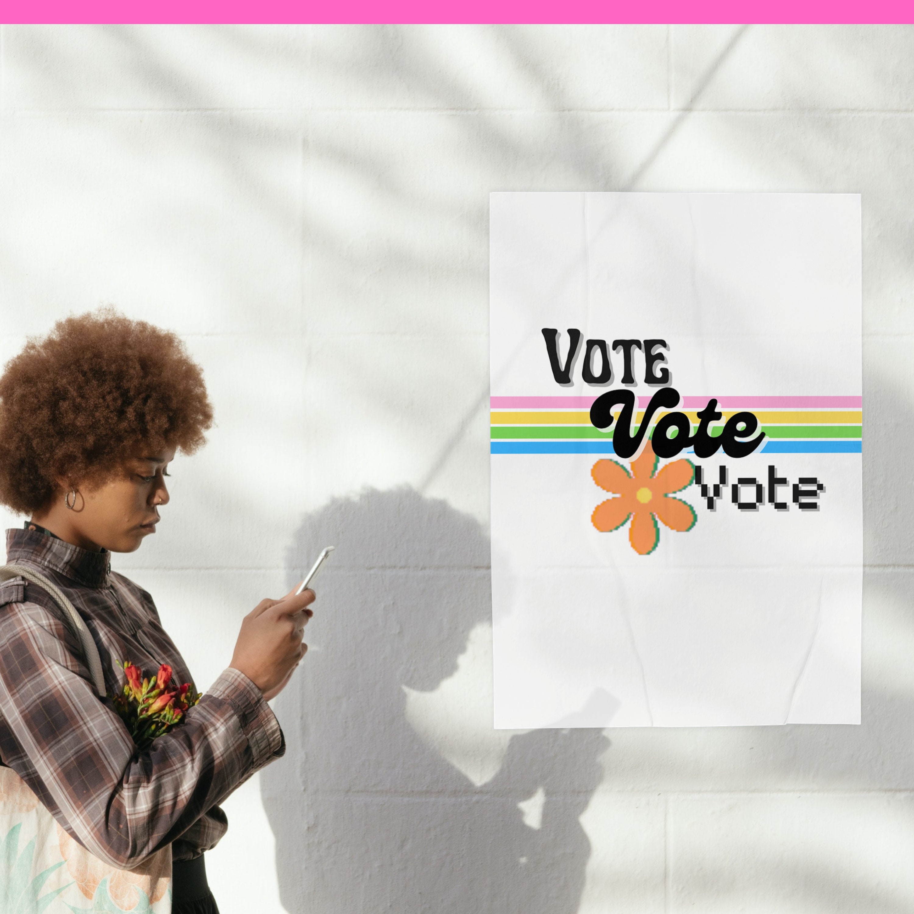 VOTE! Retro Inspired Wall Art Printable Set | Hippie Vintage Cute ...
