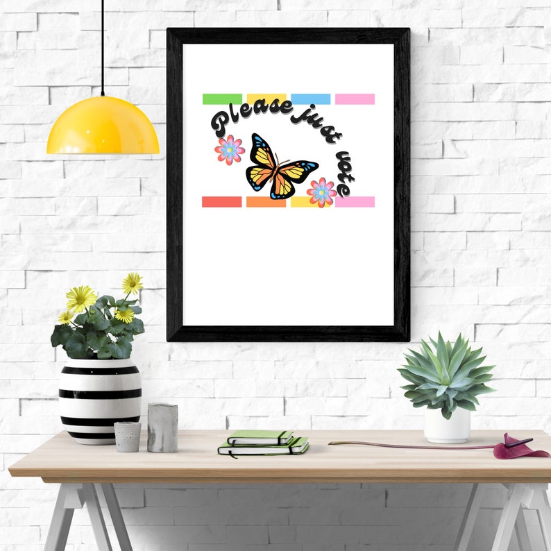 VOTE! Retro Inspired Wall Art Printable Set | Hippie Vintage Cute ...