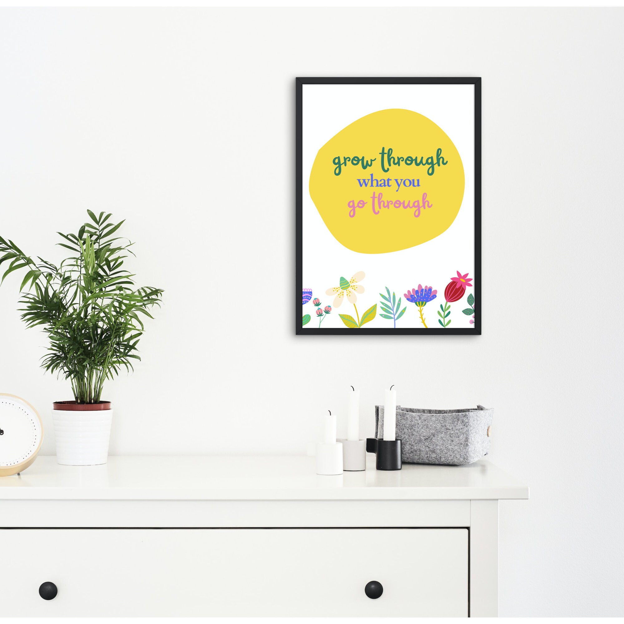 Cute Wall Art Set Printable Retro Posters Motivational Groovy Prints ...