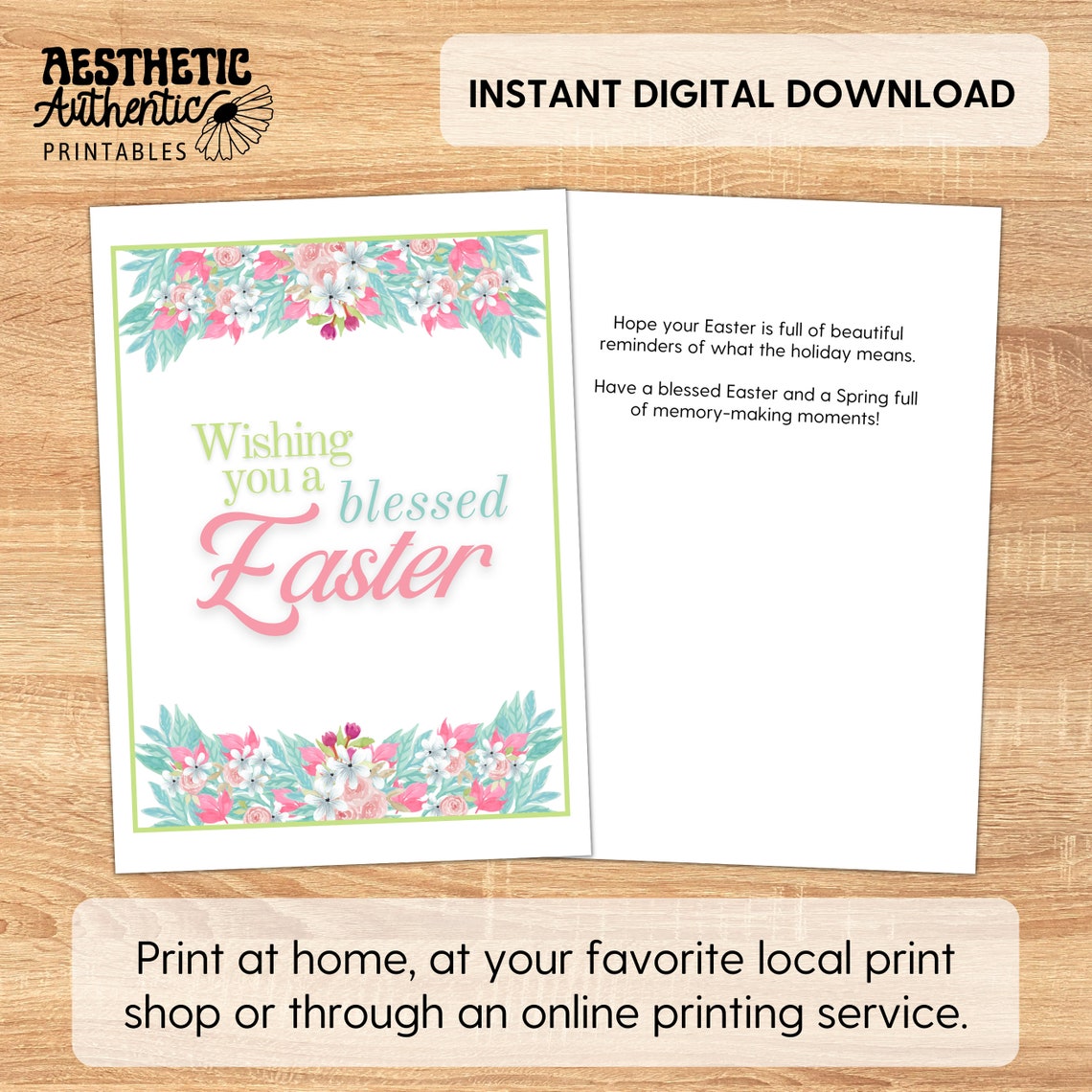 Wishing You a Blessed Easter Card Religious Easter Greeting - Etsy