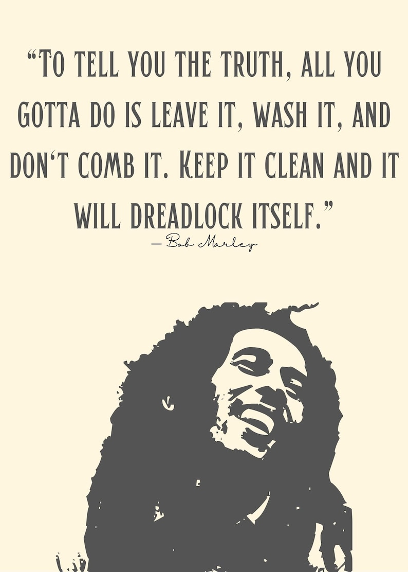 Digital Download - Bob Marley Quote, Bob Marley Dreadlocks Poster, Locs ...