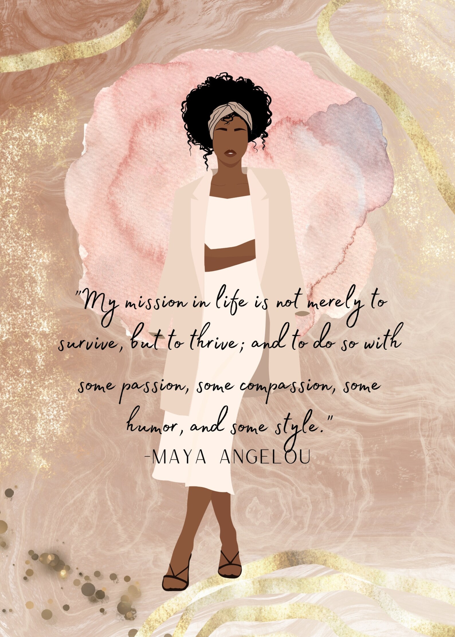 Digital Download - Maya Angelou Quote, My Mission in Life is Not Merely ...