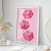 Trendy Retro Wall Art, Lucky Dice Hearts Print, Pink Retro Wall Art ...