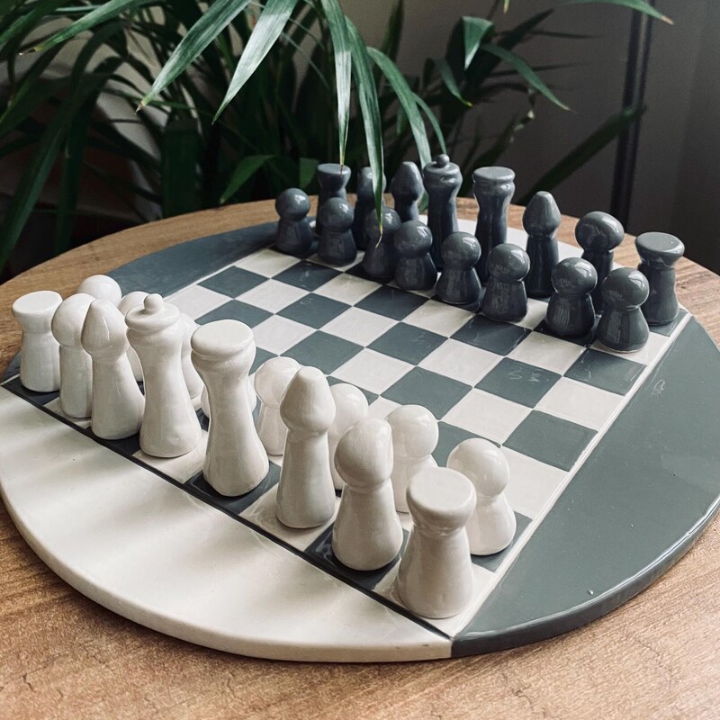 Ceramic Chess Set - Etsy