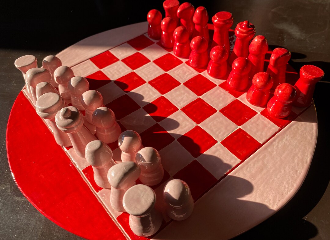 Ceramic Chess Set With Unique Chessboard • Artisan Exquisite ...