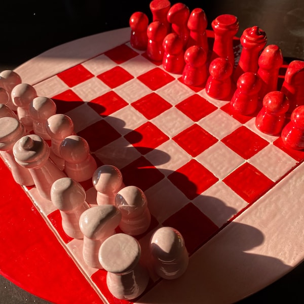 Ceramic Chess Set - Etsy