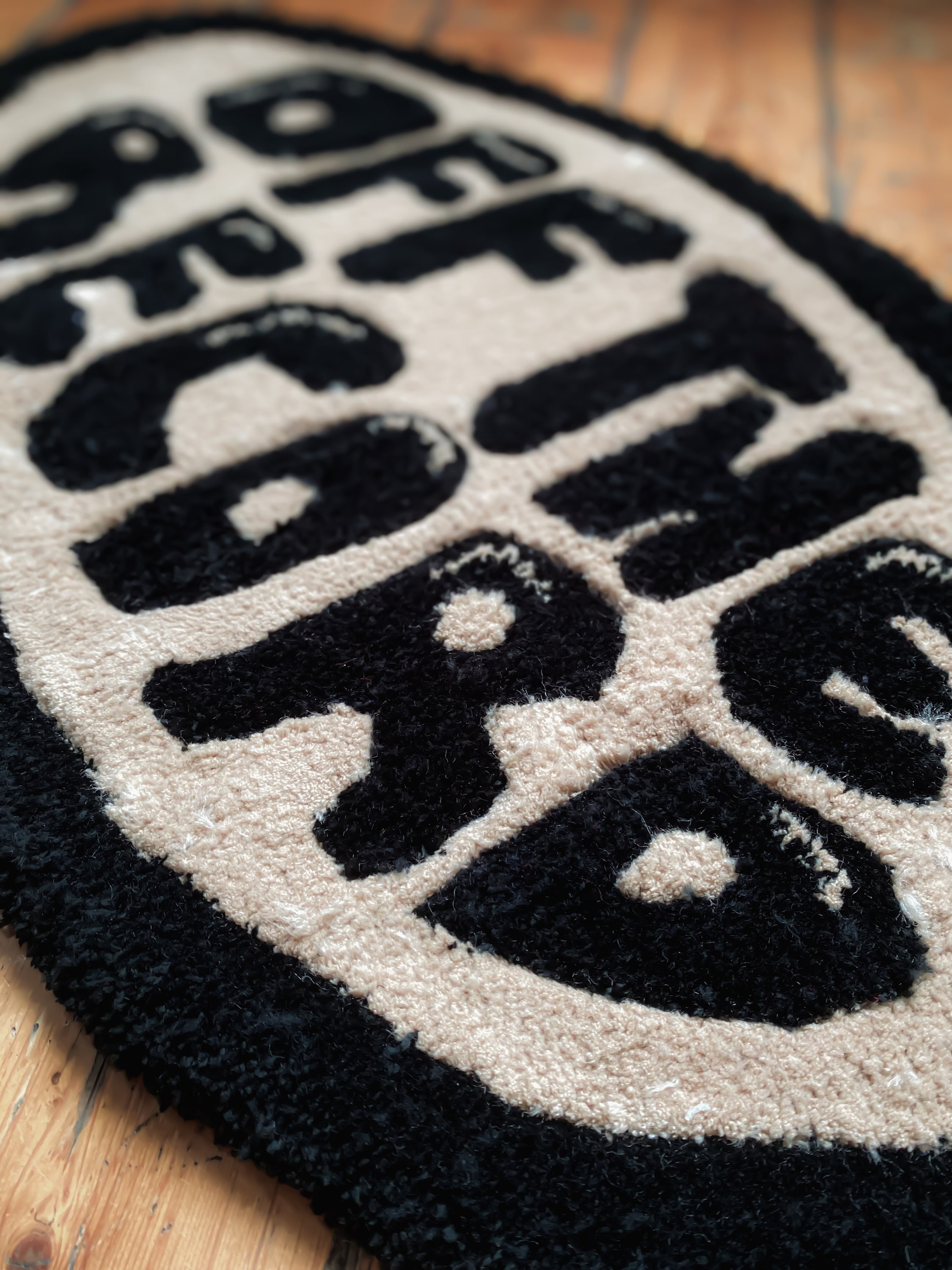 Custom Made Tufted Rug off the Record Sign Wall Hanging Rug Decor SEND ...