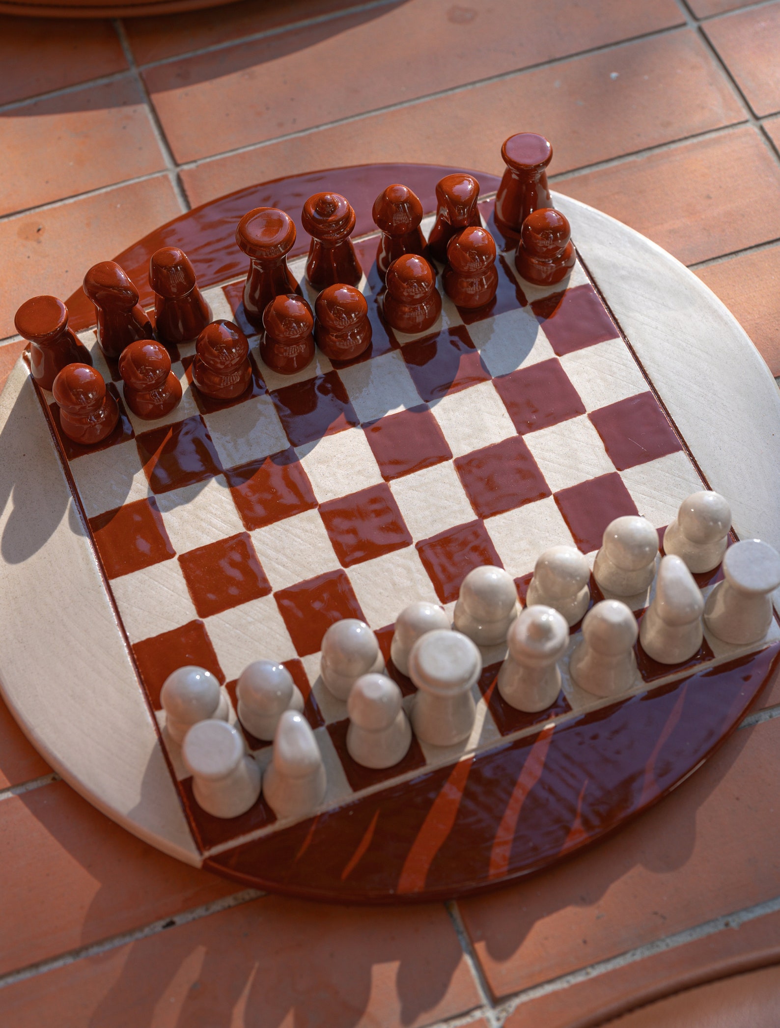 Ceramic Chess Set With Unique Chessboard: Handmade Custom Chess Board ...