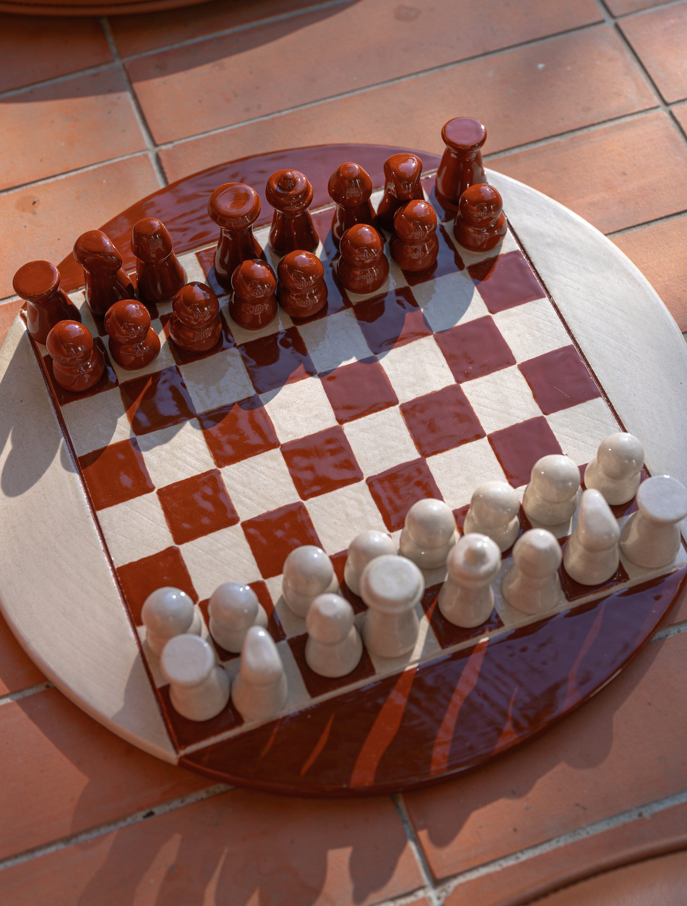 Ceramic Chess Set With Unique Chessboard: Handmade Custom Chess Board ...