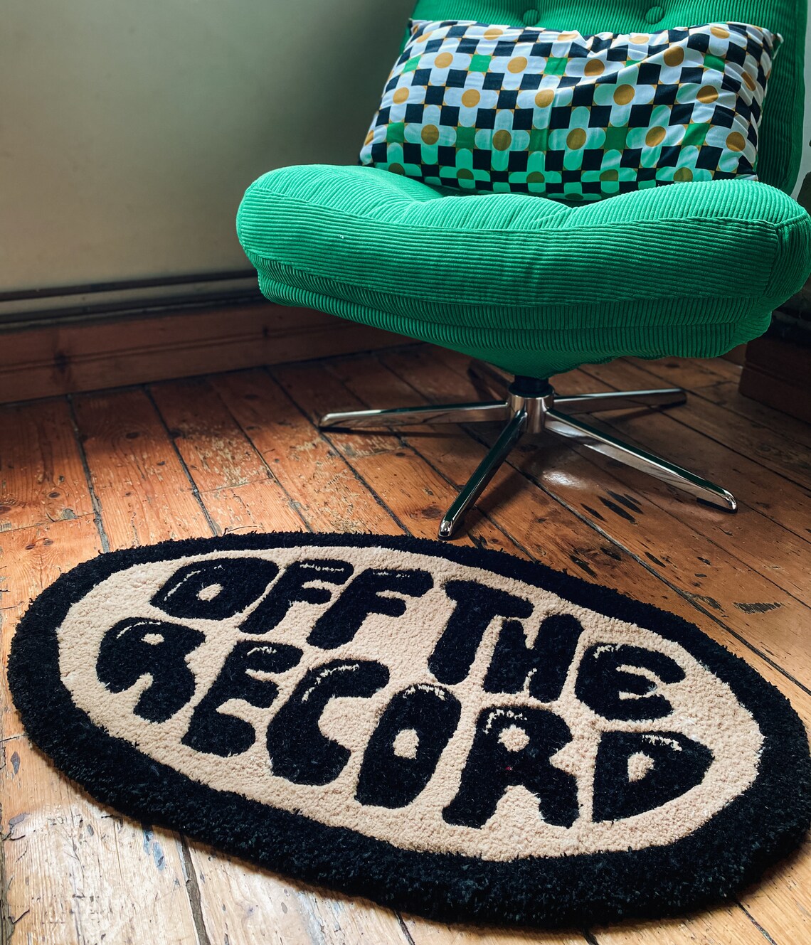 Custom Made Tufted Rug off the Record Sign Wall Hanging Rug Decor SEND ...