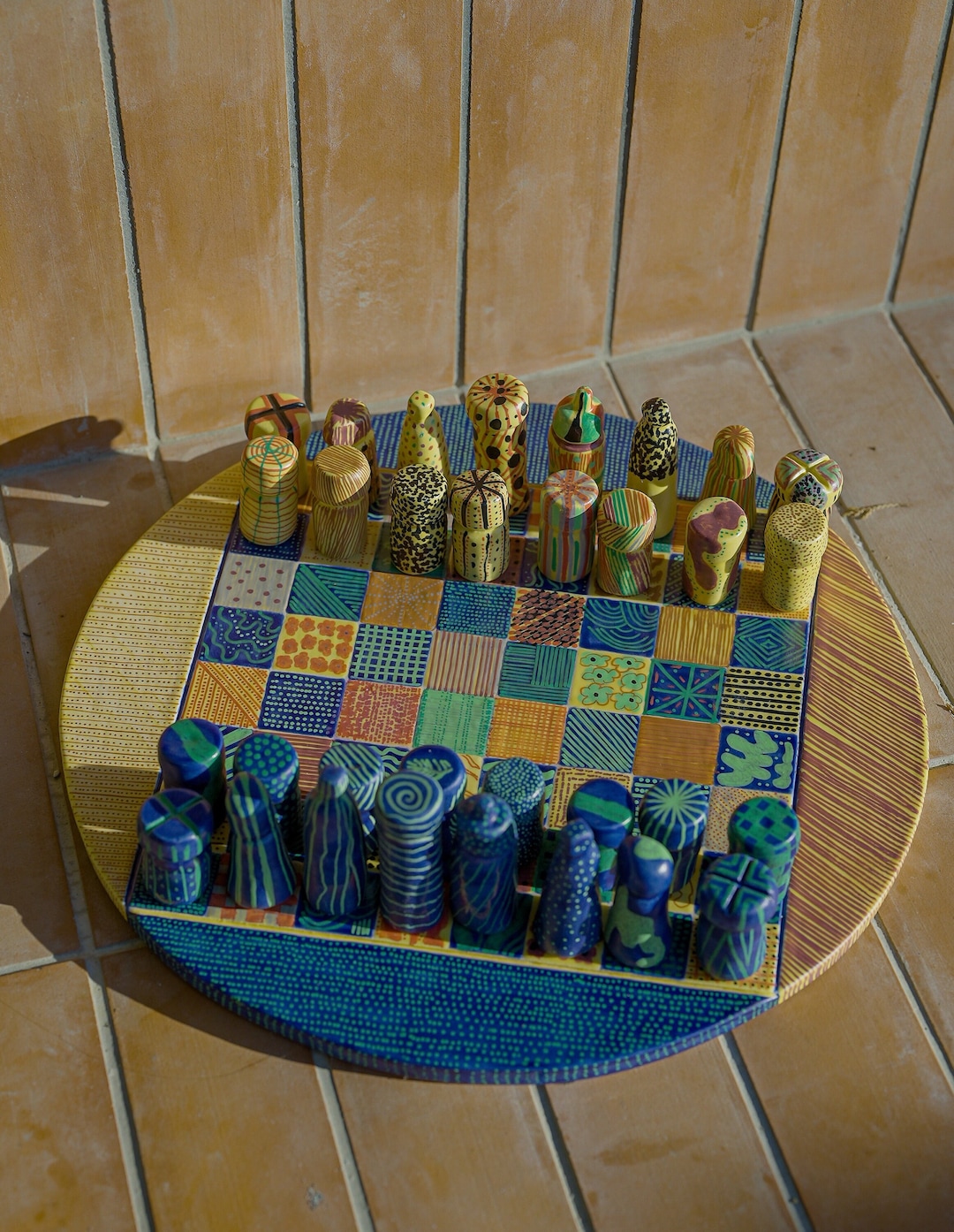 Ceramic Chess Set With Unique Chessboard Artisan Exquisite Personalized ...