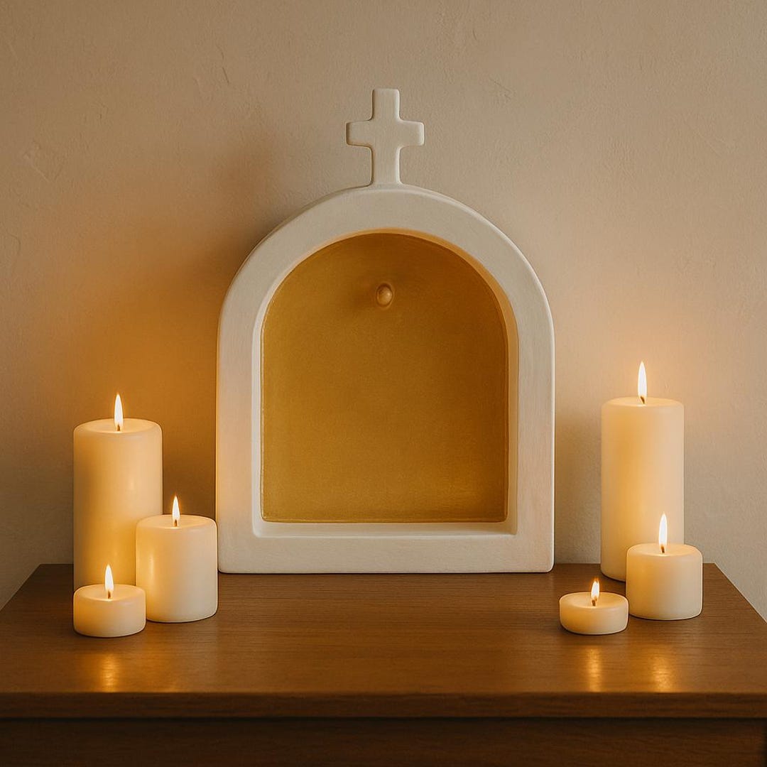 Handmade Greek Stefana Wedding Display: White Ceramic Altar Shelf - Etsy