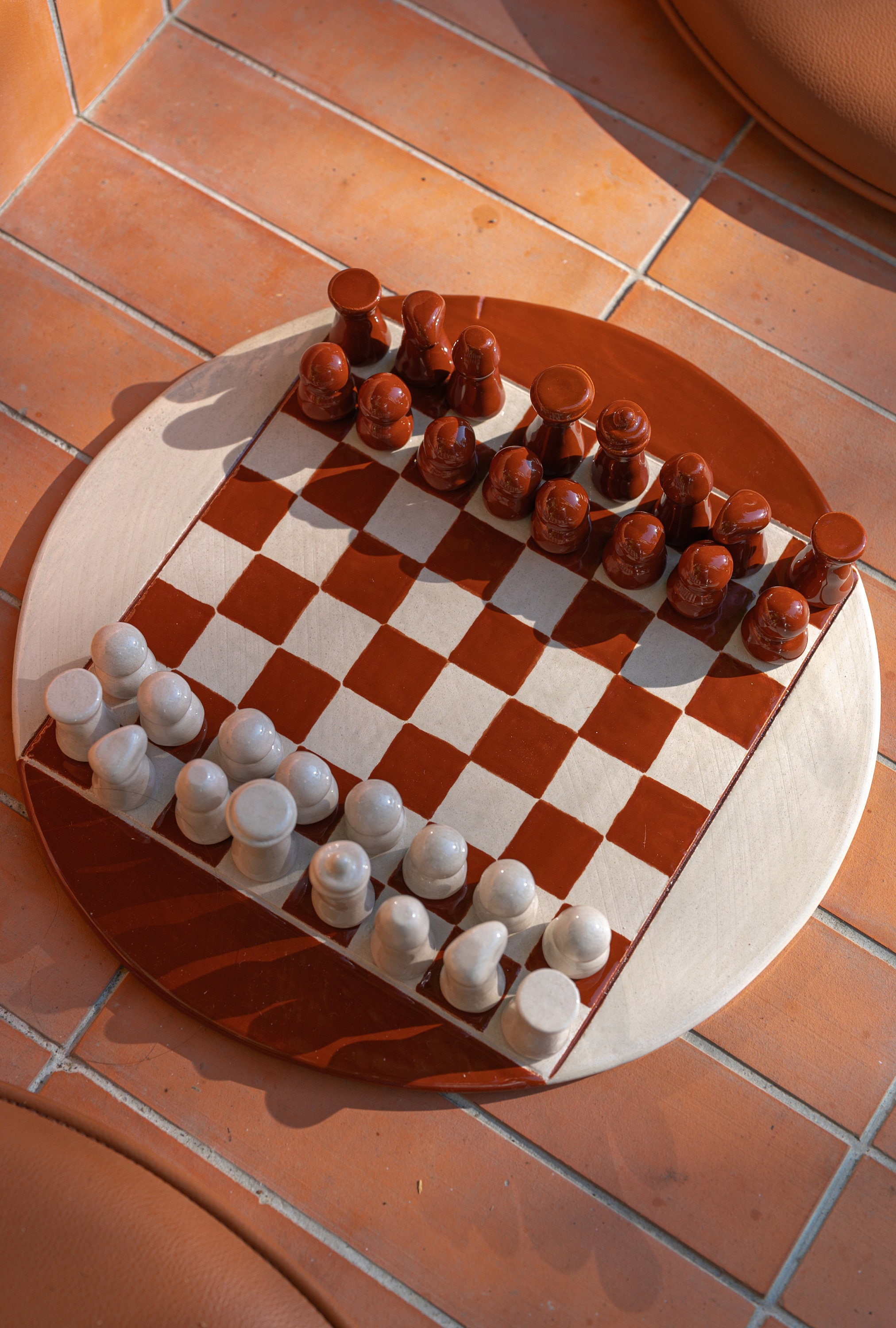 Ceramic Chess Set With Unique Chessboard Artisan Exquisite Personalized ...