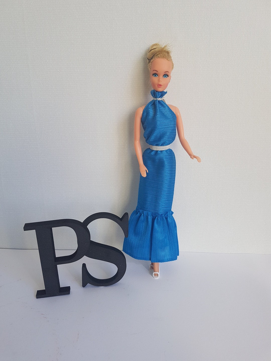 Vintage 1984 Mattel Barbie Fashion Fun #4806 Blue Showstopper Halter ...