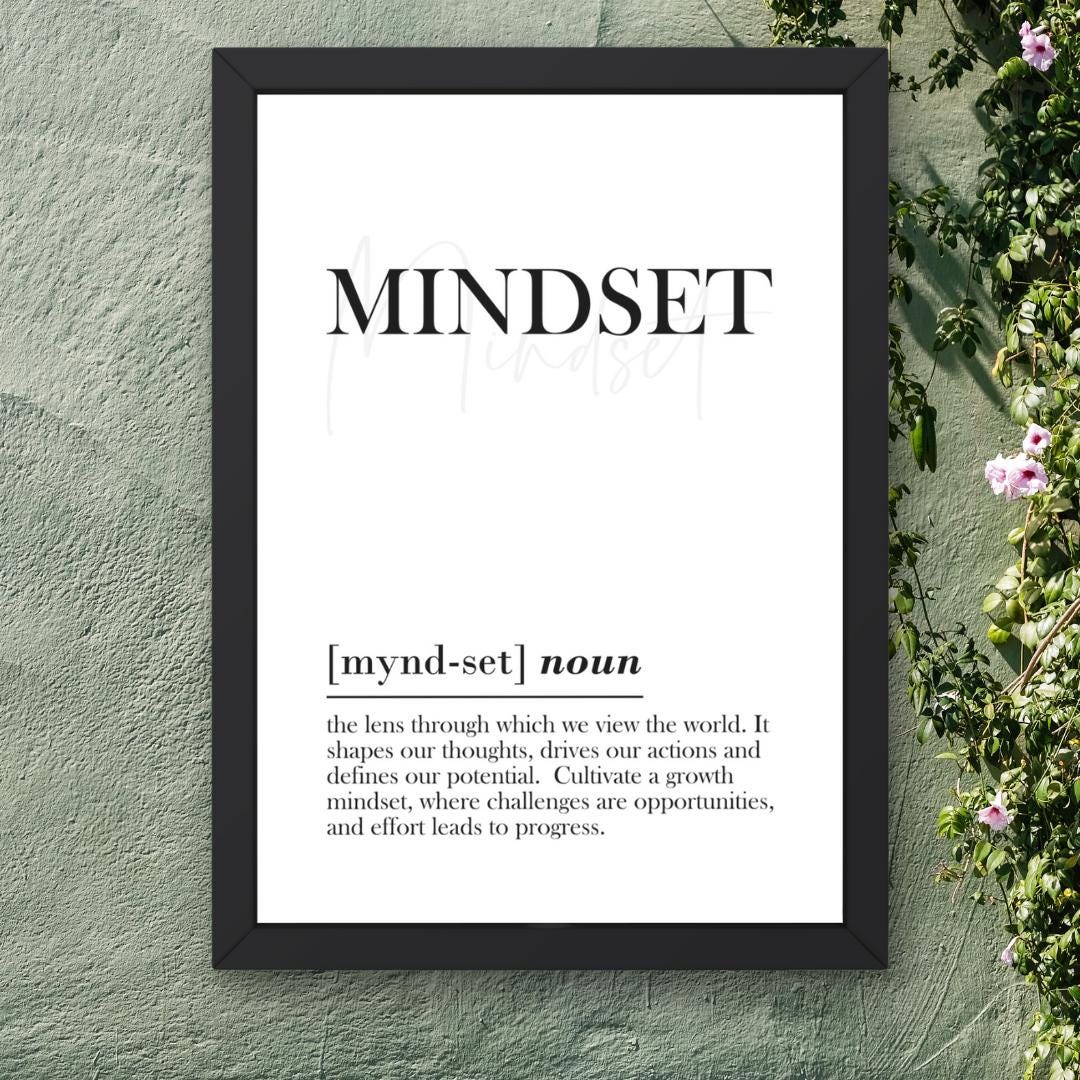Mindset Definition Inspirational Office Wall Art Decor Print ...