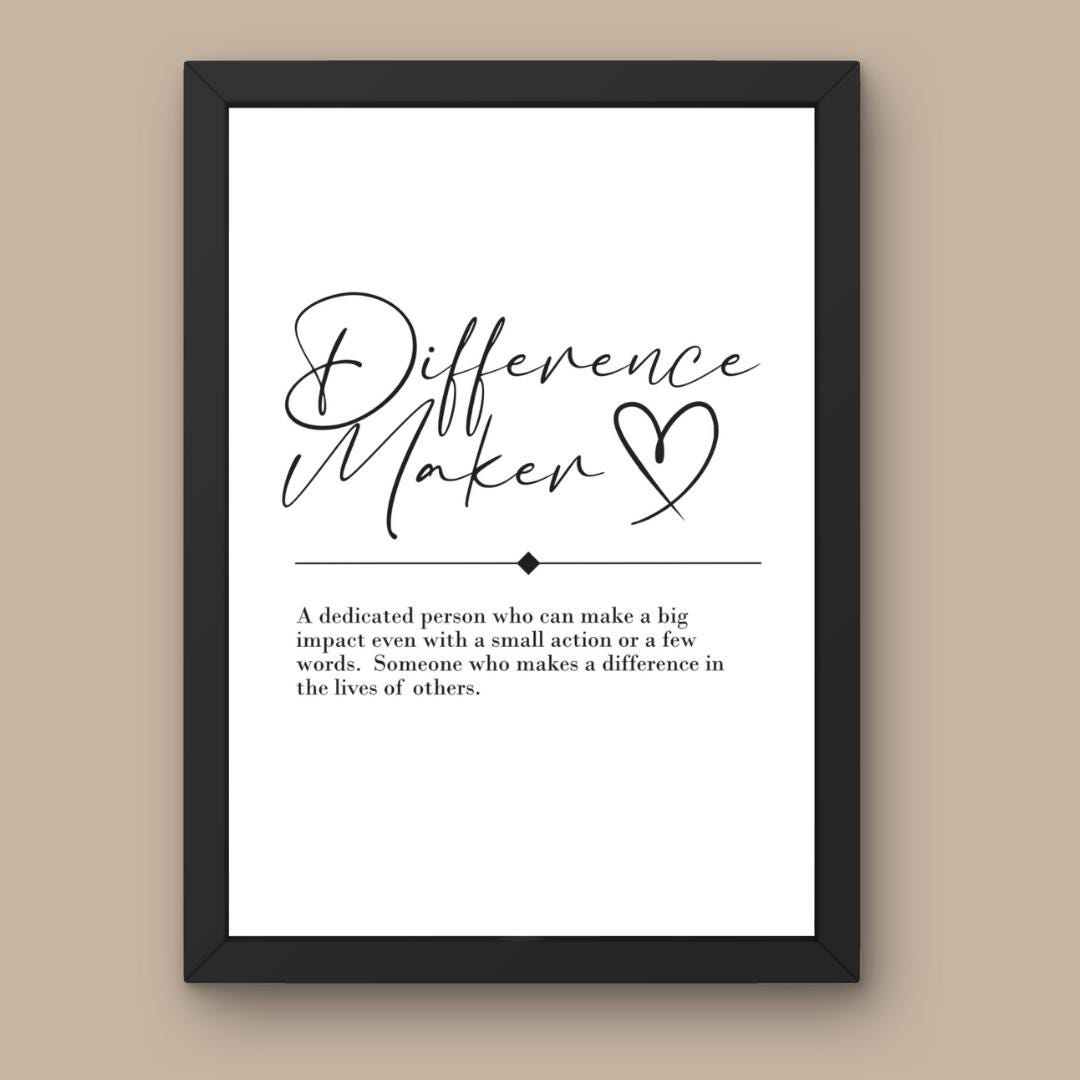 Difference Maker Definition Printable | Digital Download Wall Art ...