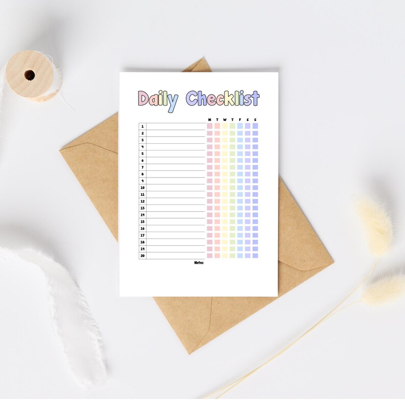 Daily Checklist | Printable Weekly to Do List | Daily Task Planner ...