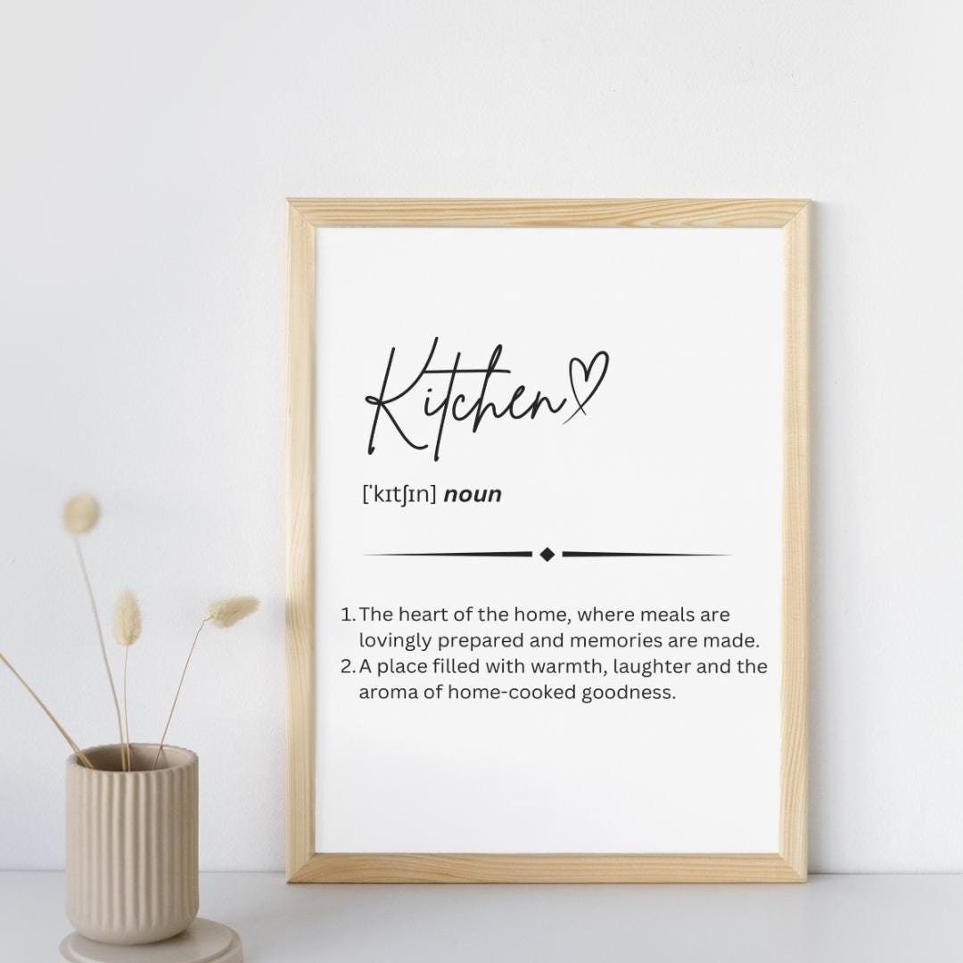 Kitchen Print - Definition Poster - Kitchen Decor - Kitchen Definition ...