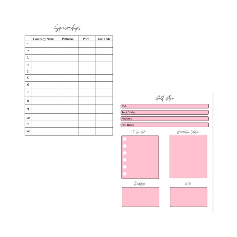 Monthly / Weekly Content Planner Template for Good Notes - Etsy