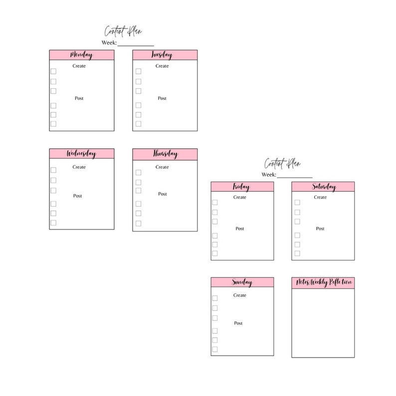 Monthly / Weekly Content Planner Template for Good Notes - Etsy