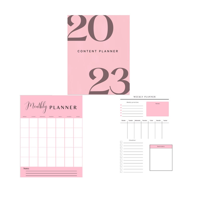 Monthly / Weekly Content Planner Template for Good Notes - Etsy