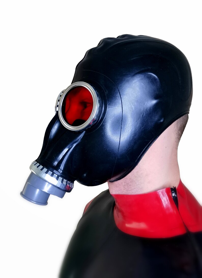 GP5 Black Gas Mask With Red Lenses - Etsy