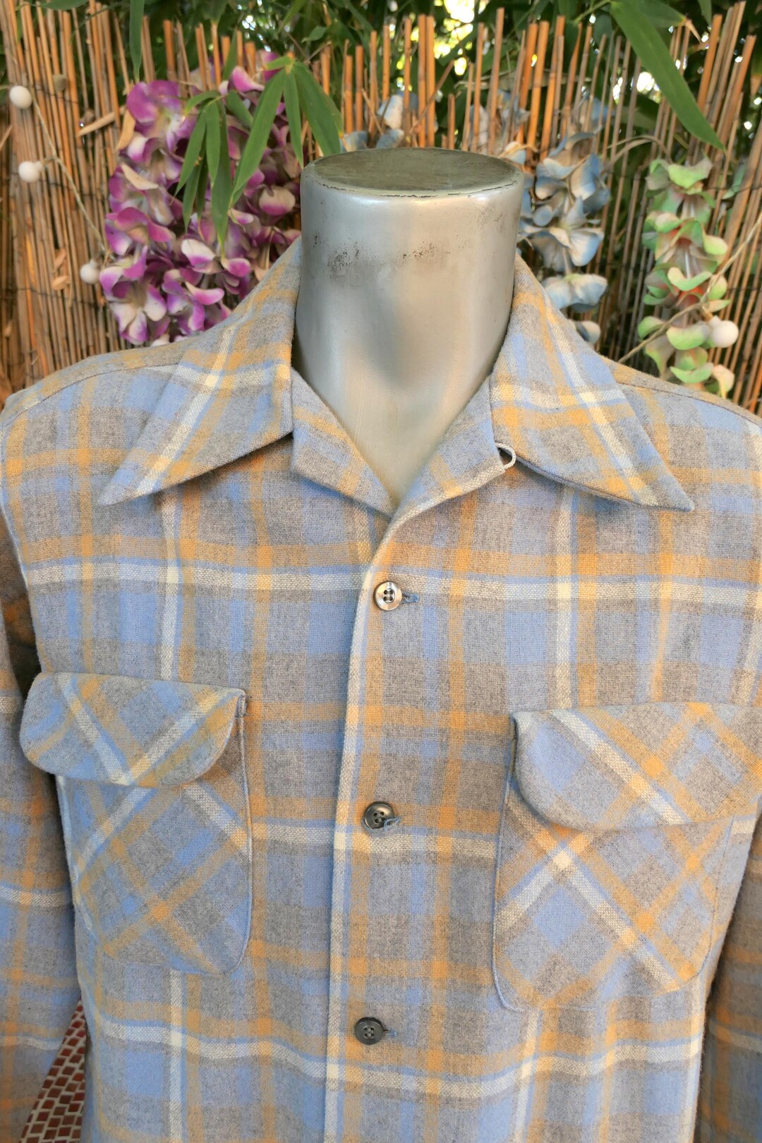 60's Vintage PENDLETON Wool Loop Collar Board Shirt Medium - Etsy