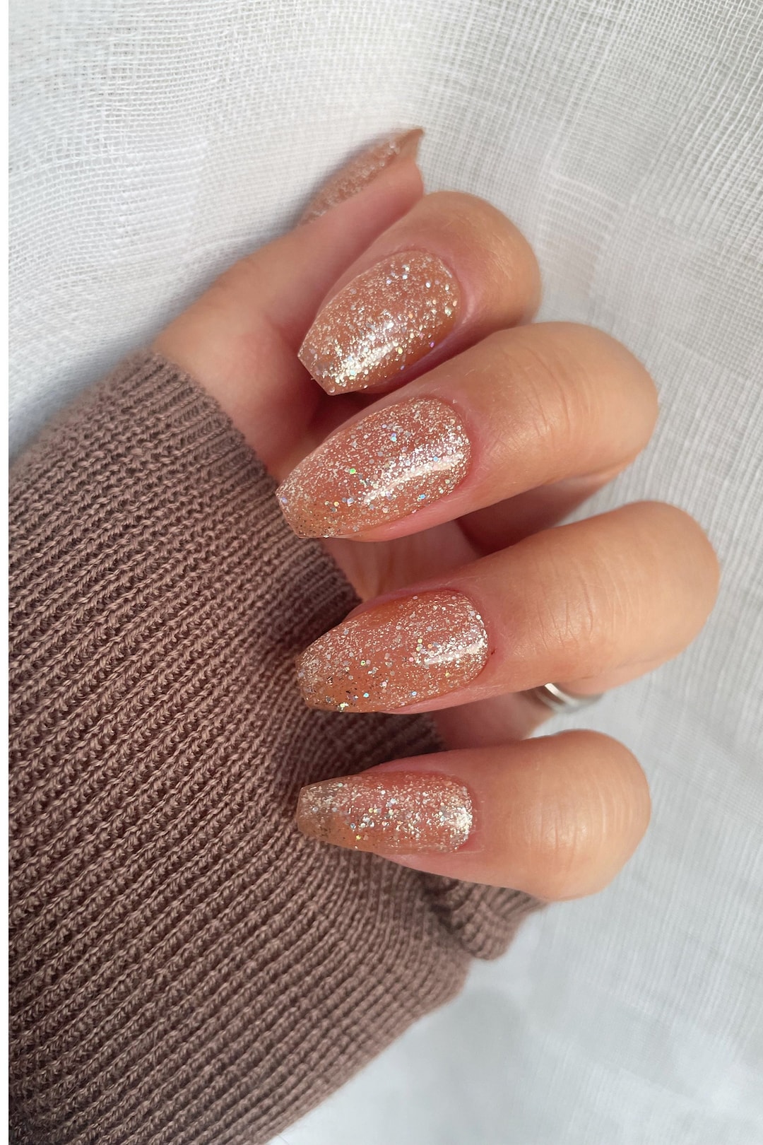 Glitter Toffee Nails Jelly Nails Press on Nails - Etsy